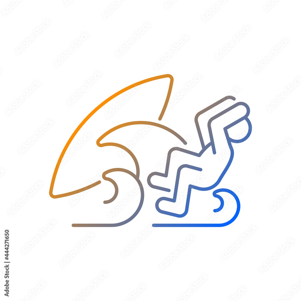 Protecting head while falling from surfboard gradient linear vector ...