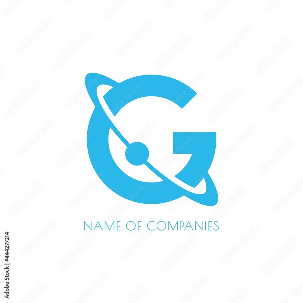 Logo elements: letter 'G', planet, satellite and ring. Vector. Stock ...
