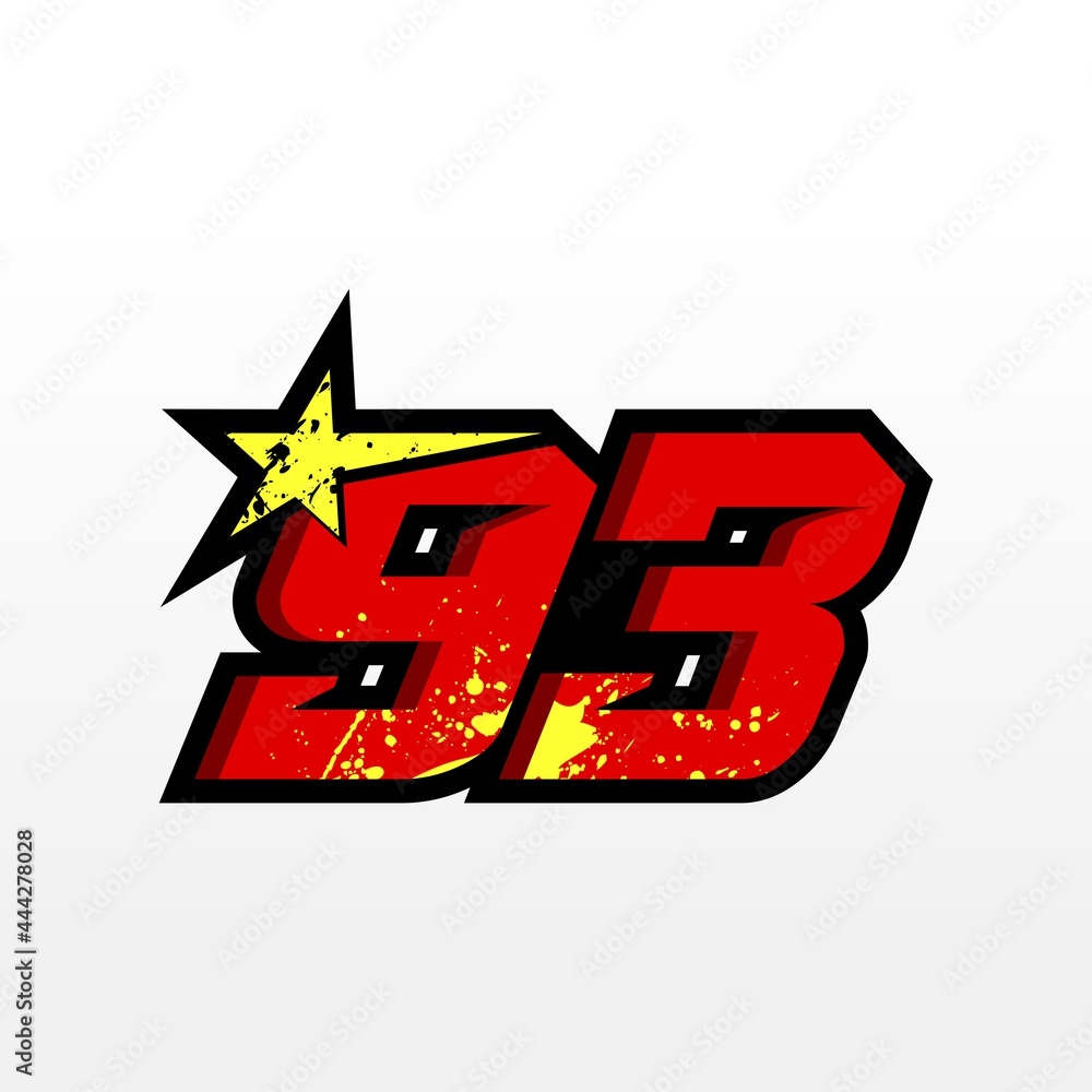 Simple Star Racing Number 93 Stock Vector Adobe Stock