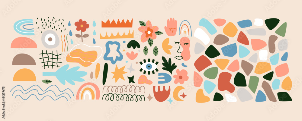 Modern Abstract Symbols Set. Vector Illustration of Trendy Objects ...