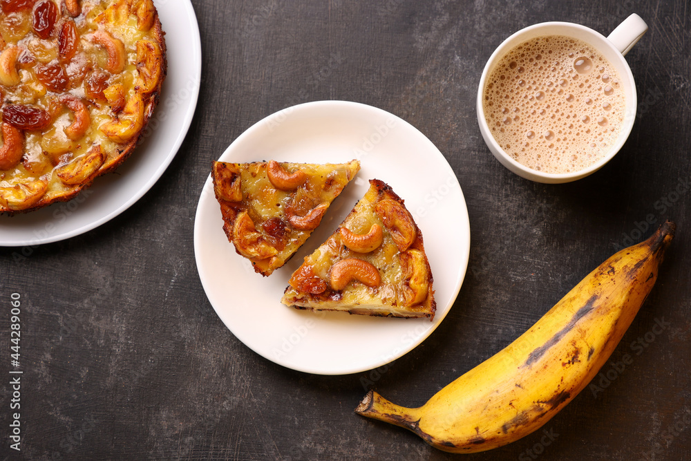 Malabar banana cake kayappola, Indian milk tea pazham pola , banana pie ...