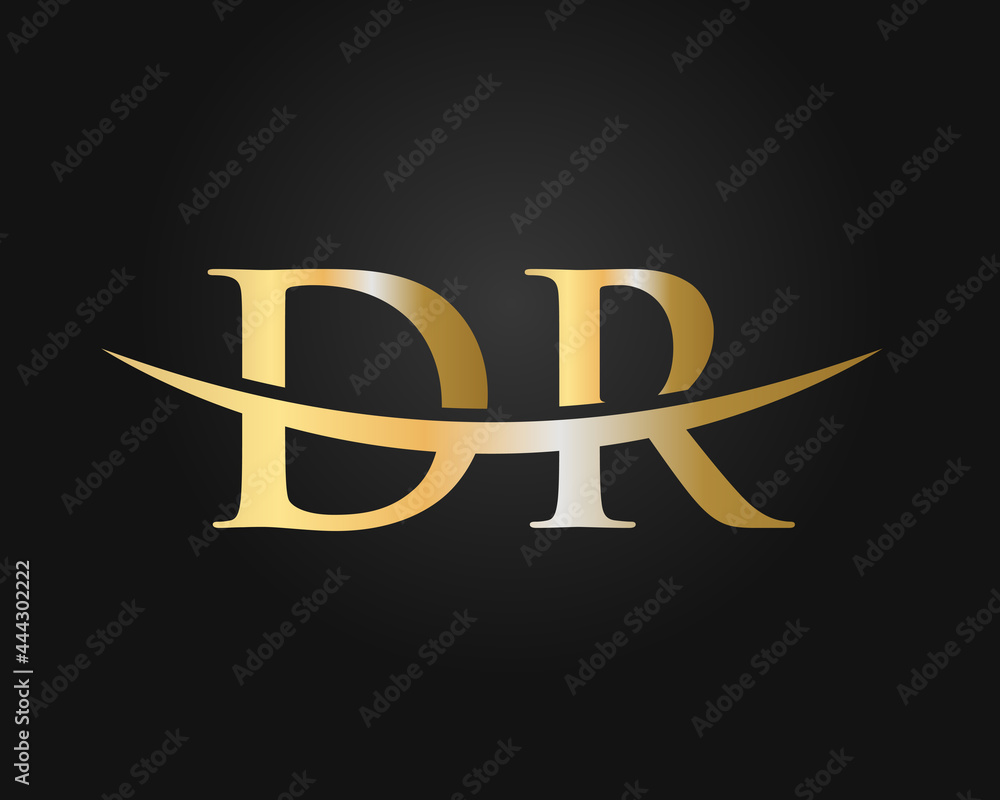 Initial Gold DR letter logo design. DR logo design vector template ...