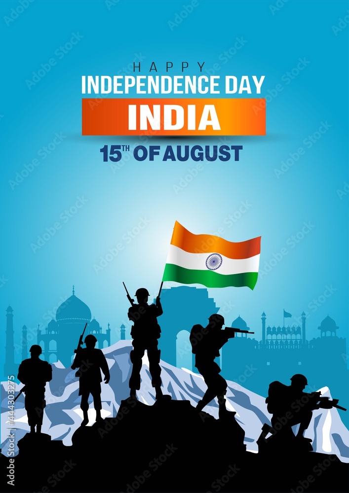 happy independence day India. vector illustration of Indian army with ...