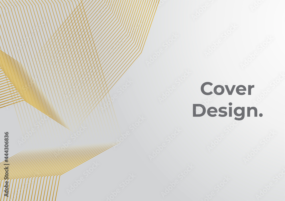 Abstract geometric shape white gold background with light and shadow 3D ...