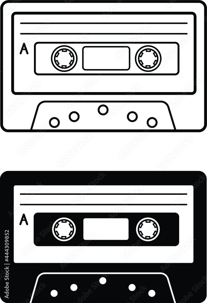 Cassette Tape Clipart Set - Vintage Retro Vector Stock Vector | Adobe Stock