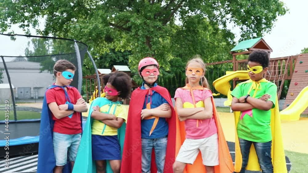 Children studying and having fun at school. Multiethnic group of kids ...