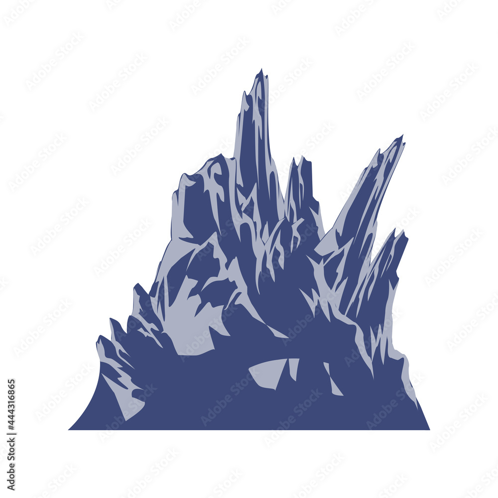 Mountain peak vector hill illustration landscape. Rock icon mountain ...