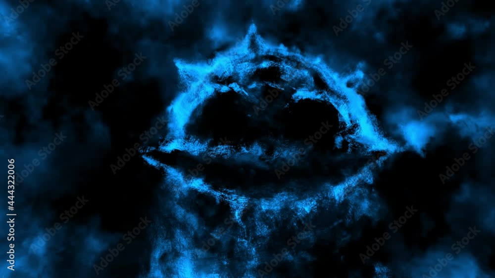 Scary thing skull with creepy smile. Dead demon face with open mouth ...