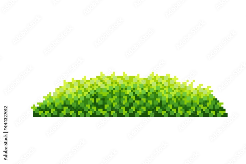 Green bush pixel art. Decorative bush pixel art. Vector illustration ...