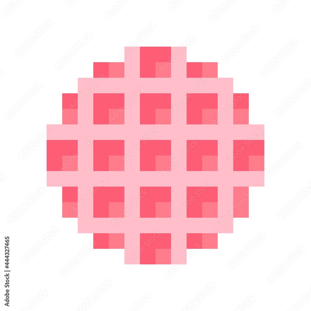 Circle waffle pixel art. Vector illustration. Valentine's Day ...