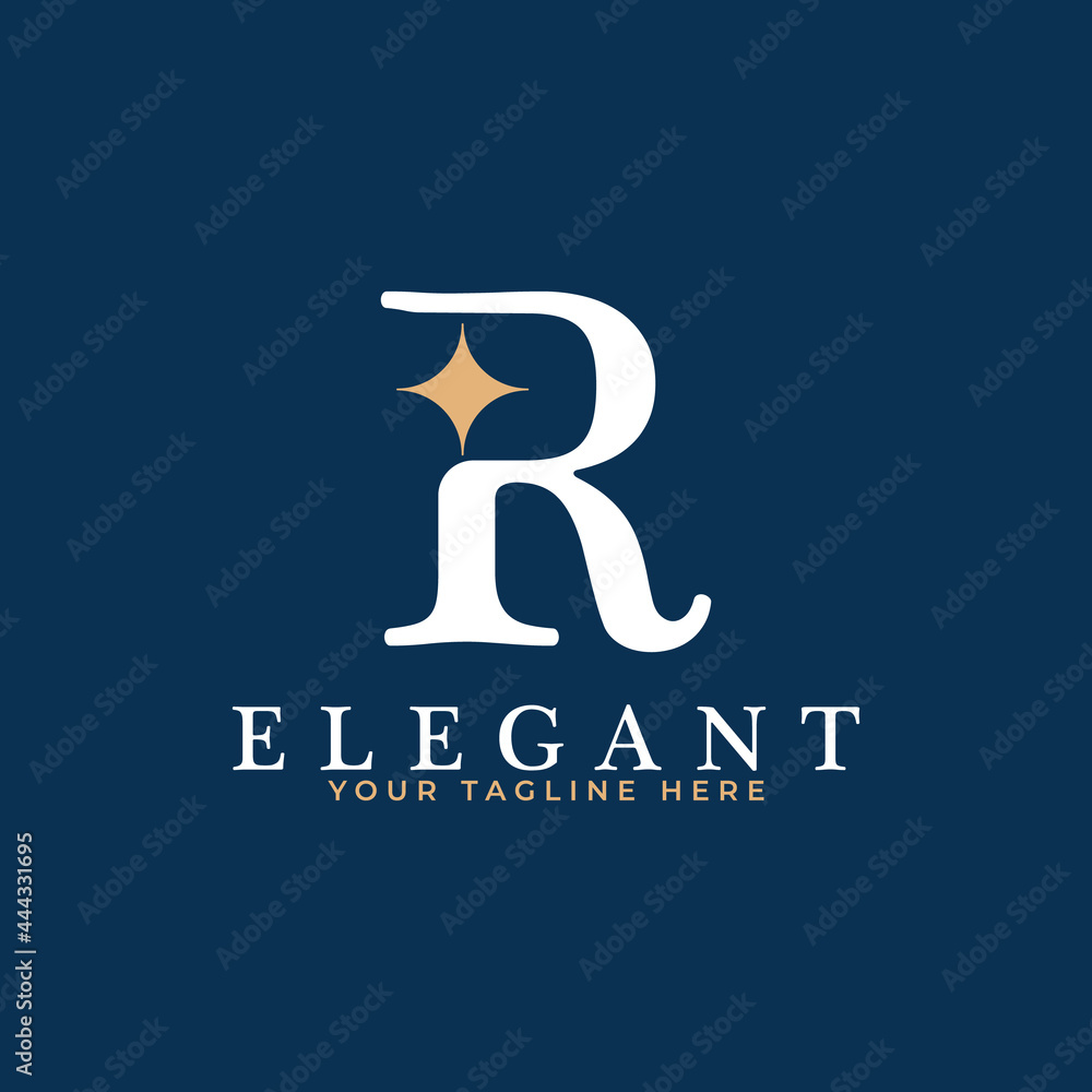 Initial Letter R Star Logo Design. R Letter with Star Icon Combination ...
