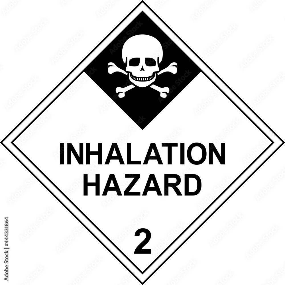 Poster Inhalation hazard dangerous goods sign. Placards class 2. – Wall ...