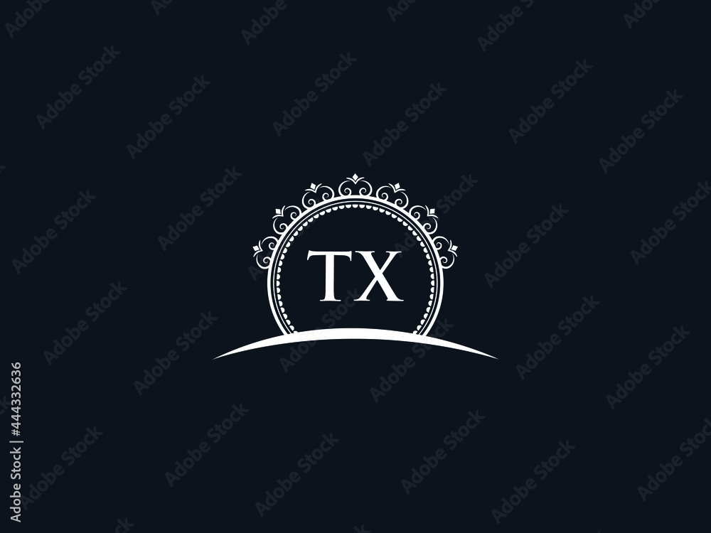 Luxury TX Letter, initial Black tx Logo Icon Vector For Hotel Heraldic ...