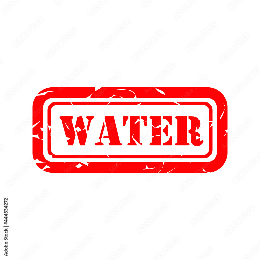 red stamp sticker label water isolated on white background Stock Vector ...