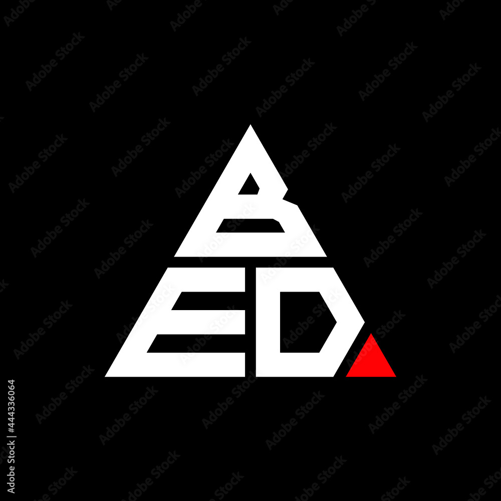 BED triangle letter logo design with triangle shape. BED triangle logo ...