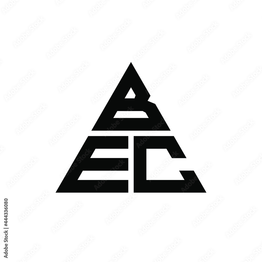 BEC triangle letter logo design with triangle shape. BEC triangle logo ...