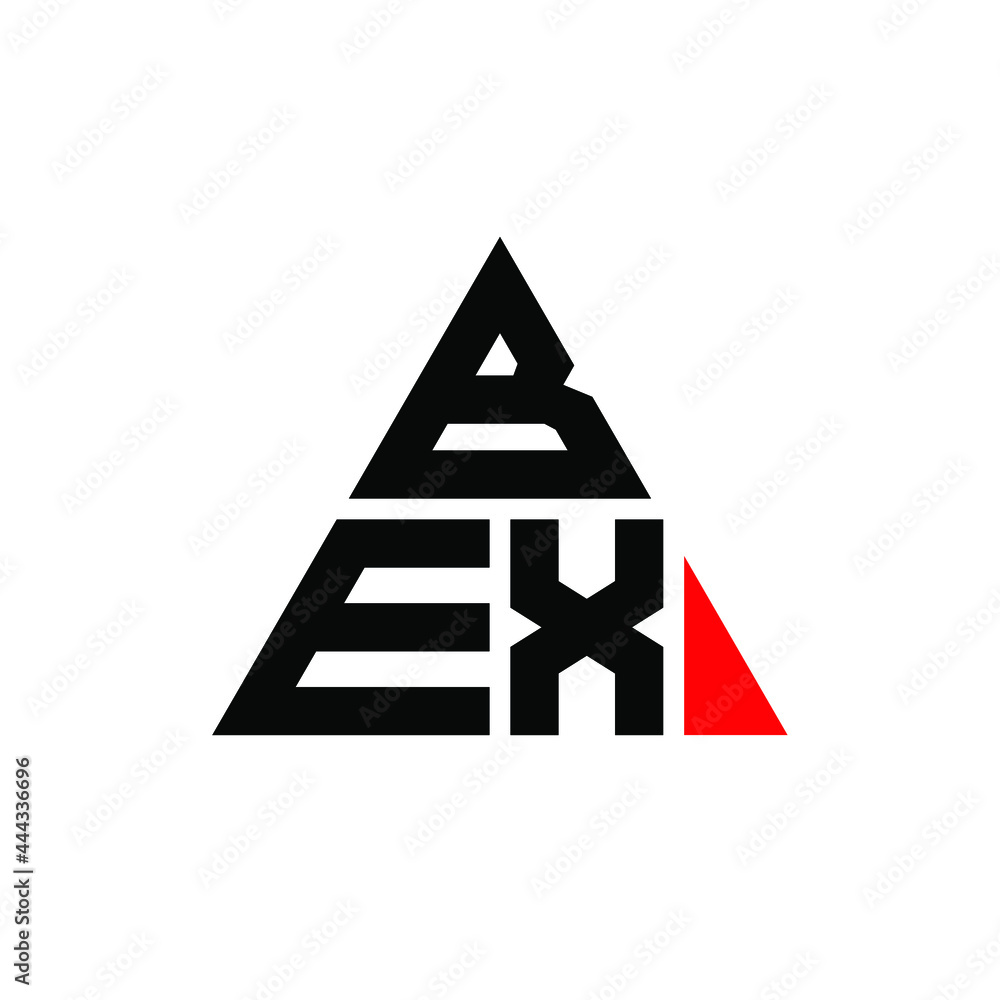 BEX triangle letter logo design with triangle shape. BEX triangle logo ...