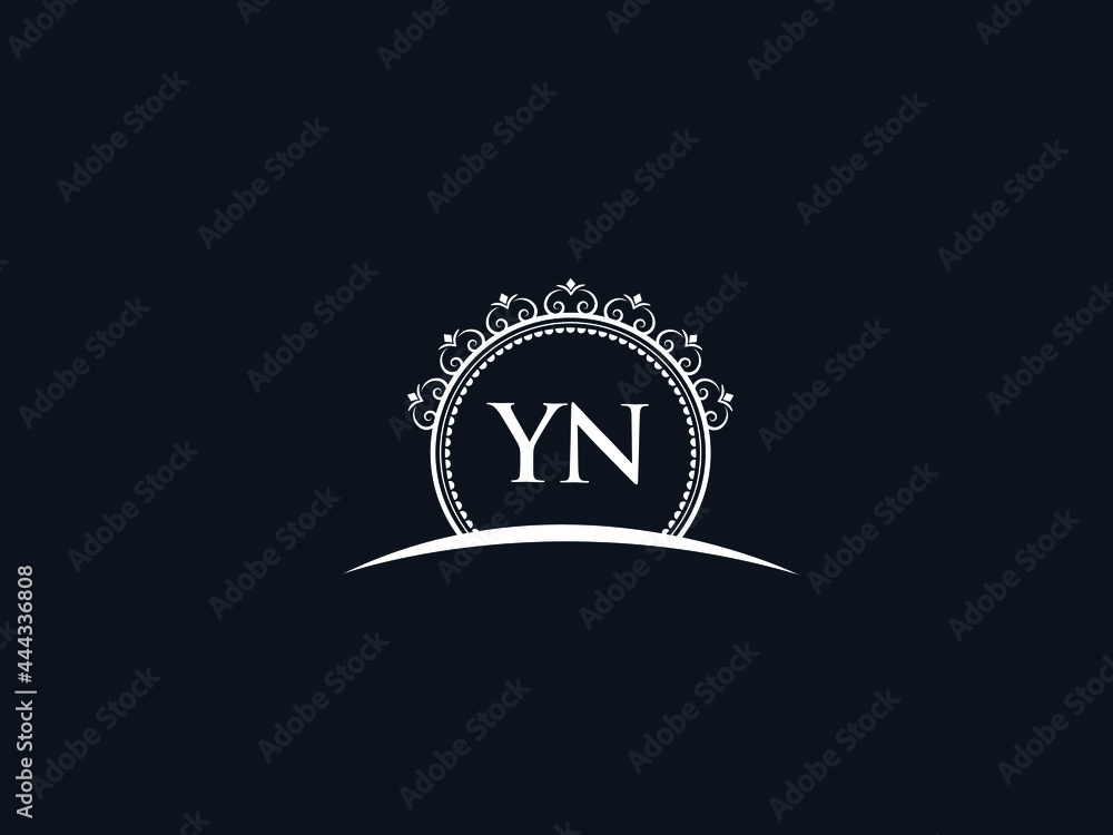 Luxury YN Letter, initial Black yn Logo Icon Vector For Hotel Heraldic ...