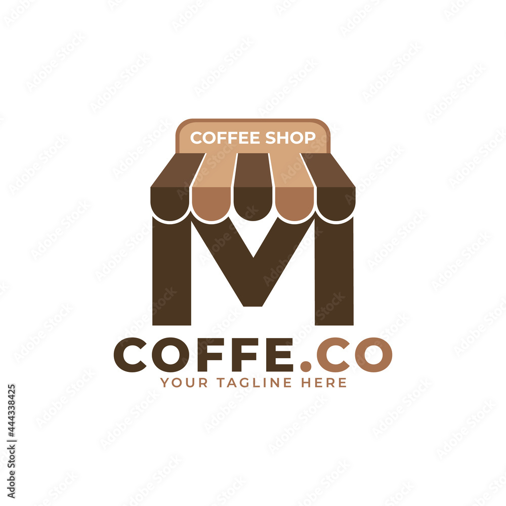 Coffee Time. Modern Initial Letter M Coffee Shop Logo Vector ...