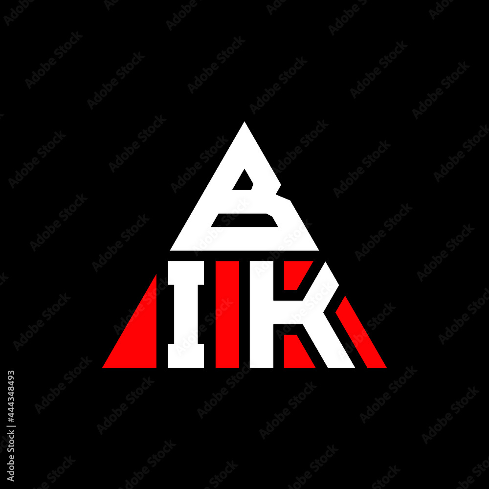 BIK triangle letter logo design with triangle shape. BIK triangle logo ...