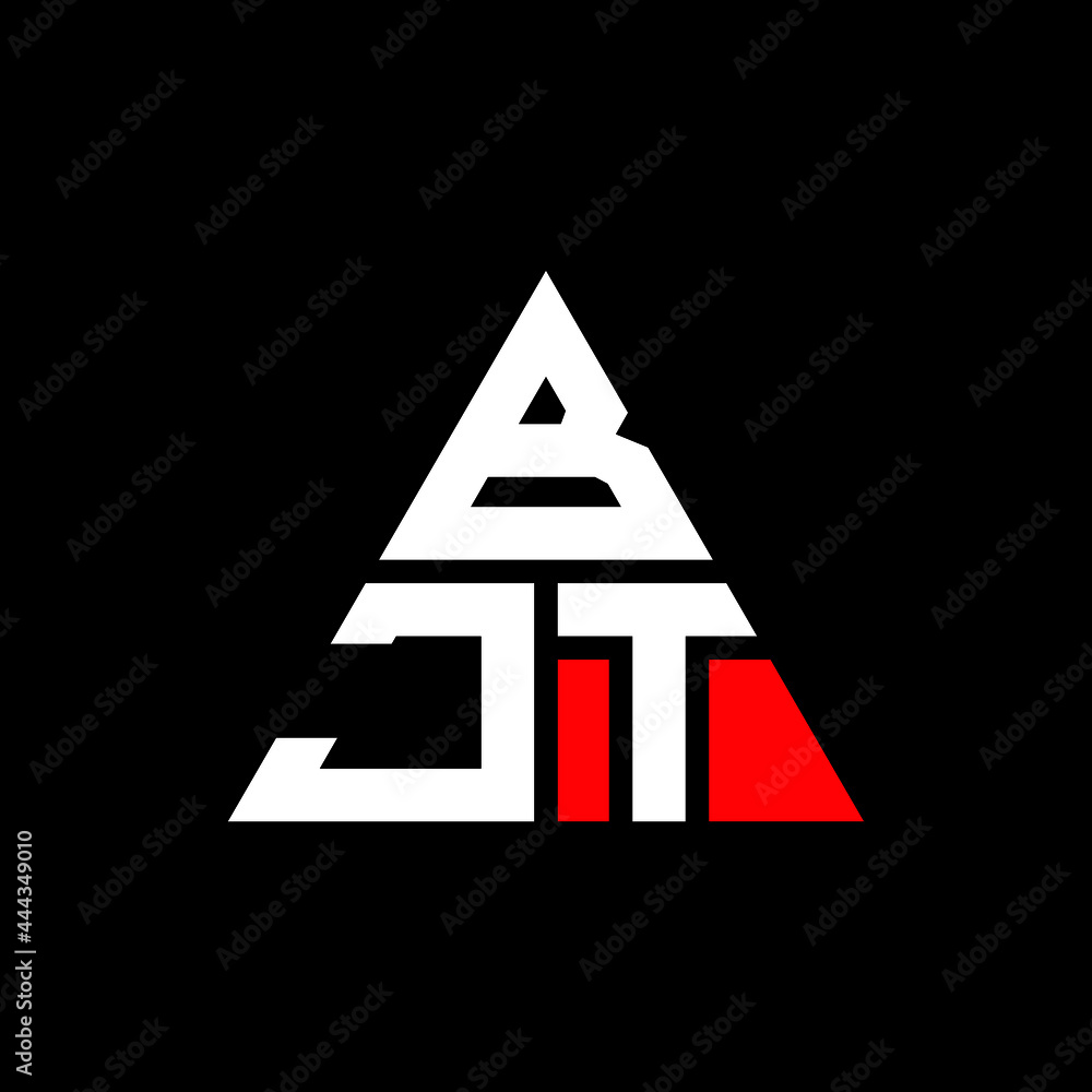 BJT triangle letter logo design with triangle shape. BJT triangle logo ...