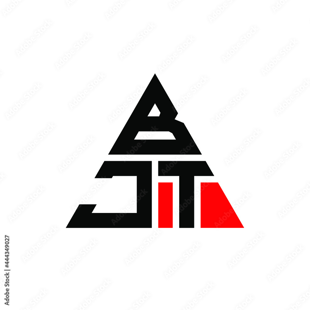 BJT triangle letter logo design with triangle shape. BJT triangle logo ...