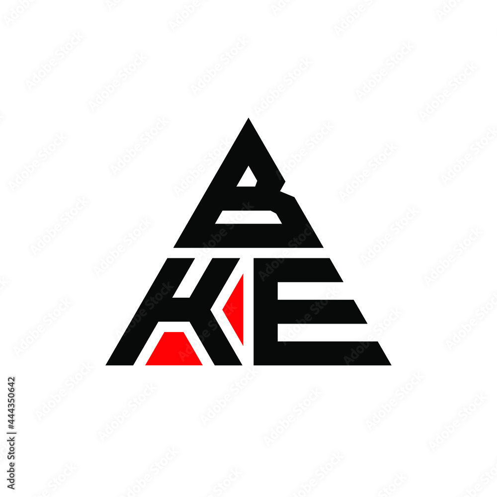 BKE triangle letter logo design with triangle shape. BKE triangle logo ...