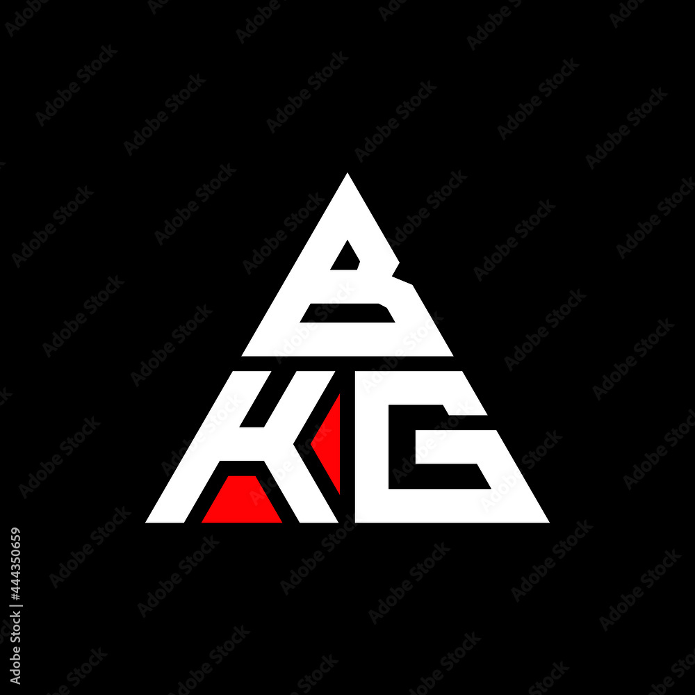 BKG triangle letter logo design with triangle shape. BKG triangle logo ...