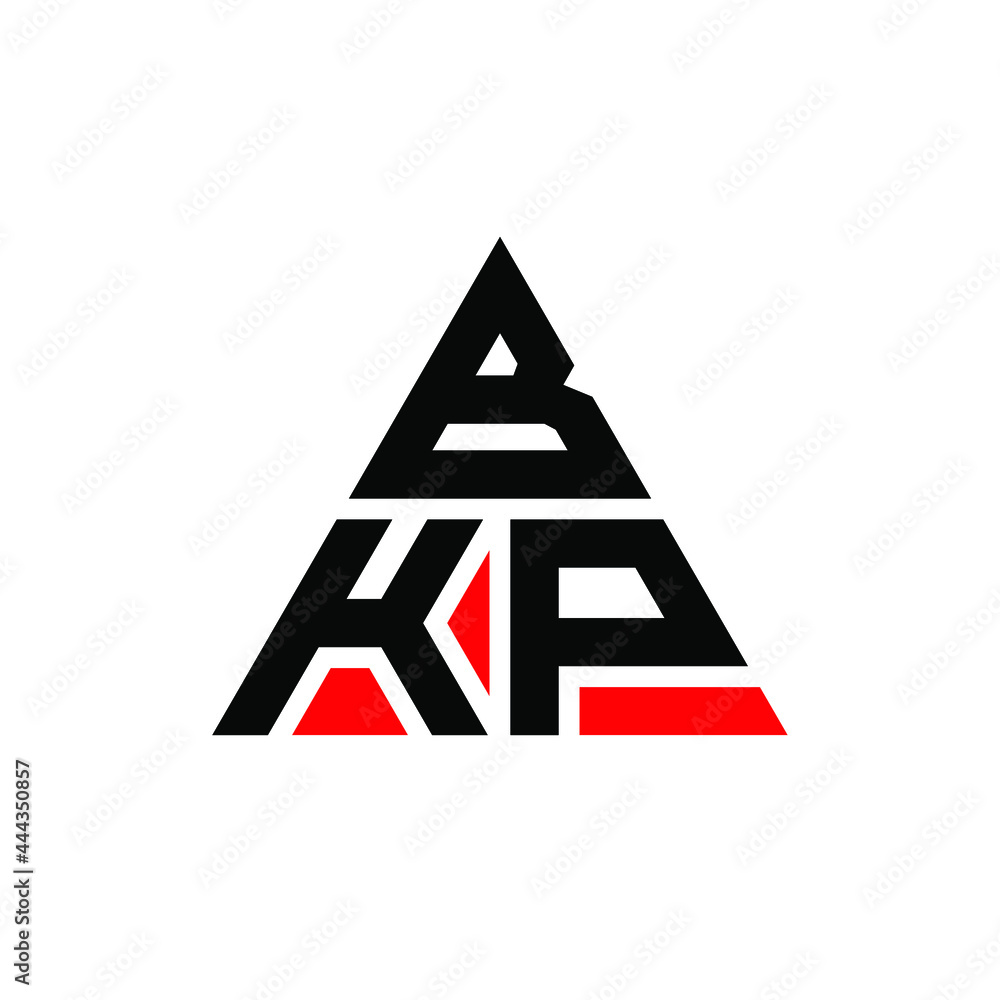 BKP triangle letter logo design with triangle shape. BKP triangle logo ...