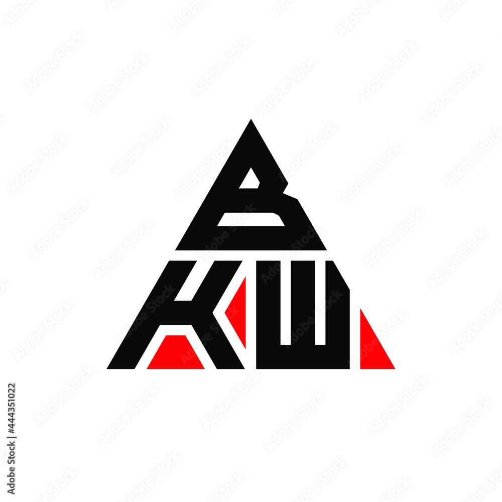 BKW triangle letter logo design with triangle shape. BKW triangle logo ...