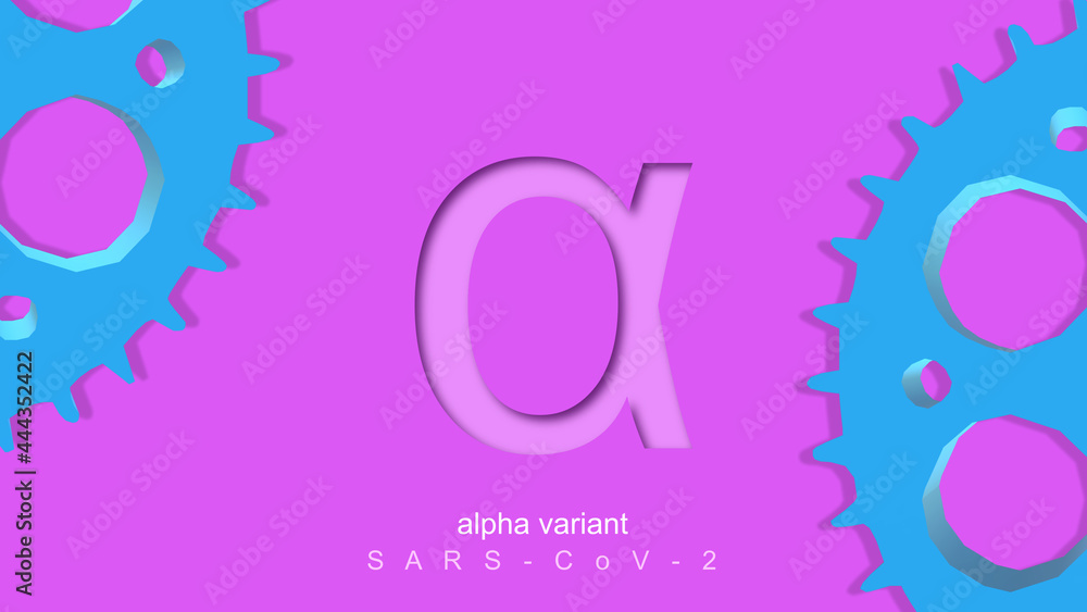 ภาพประกอบสต็อก SARS-CoV-2. COVID-19 ALPHA VARIANT lineage B.1.1.7, new ...