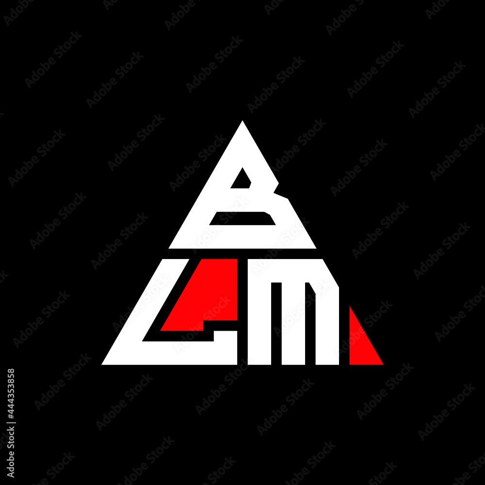 BLM triangle letter logo design with triangle shape. BLM triangle logo ...