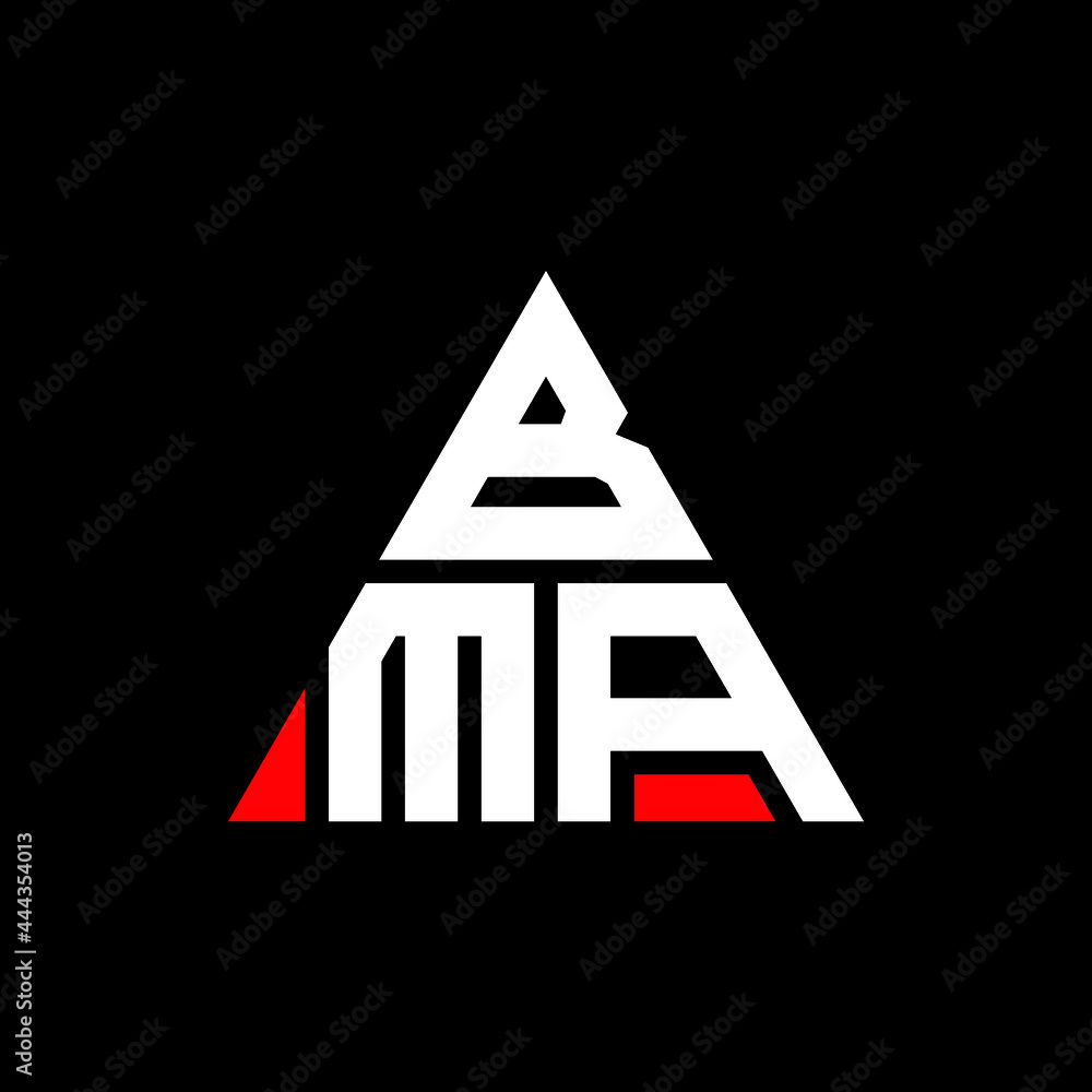 BMA triangle letter logo design with triangle shape. BMA triangle logo ...