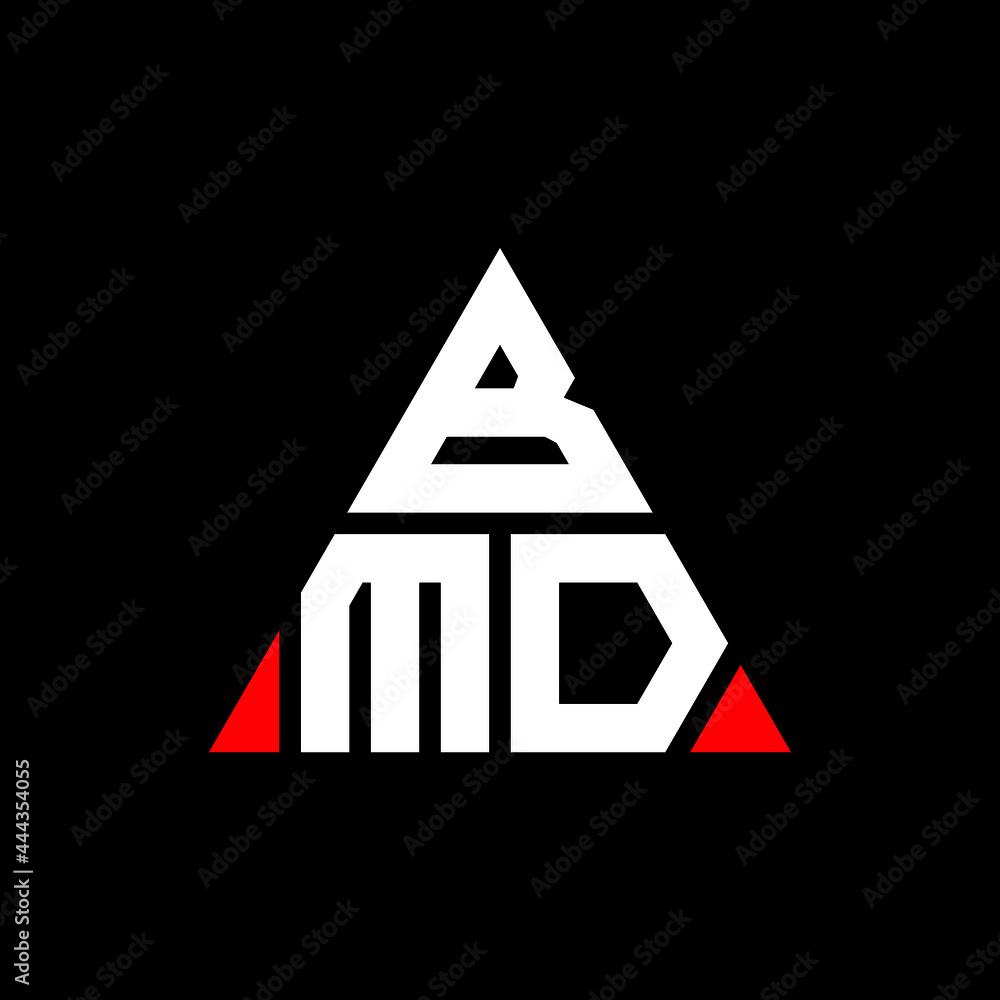 BMD triangle letter logo design with triangle shape. BMD triangle logo ...