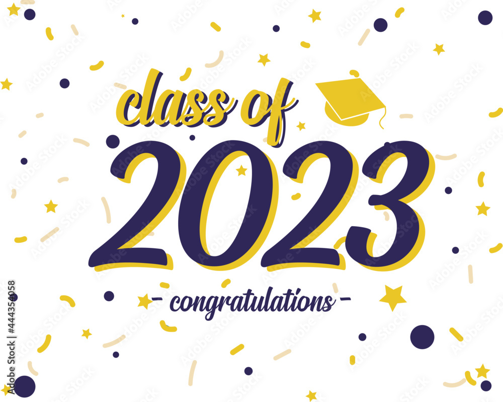 class of 2023 in blue and yellow Stock Vector | Adobe Stock
