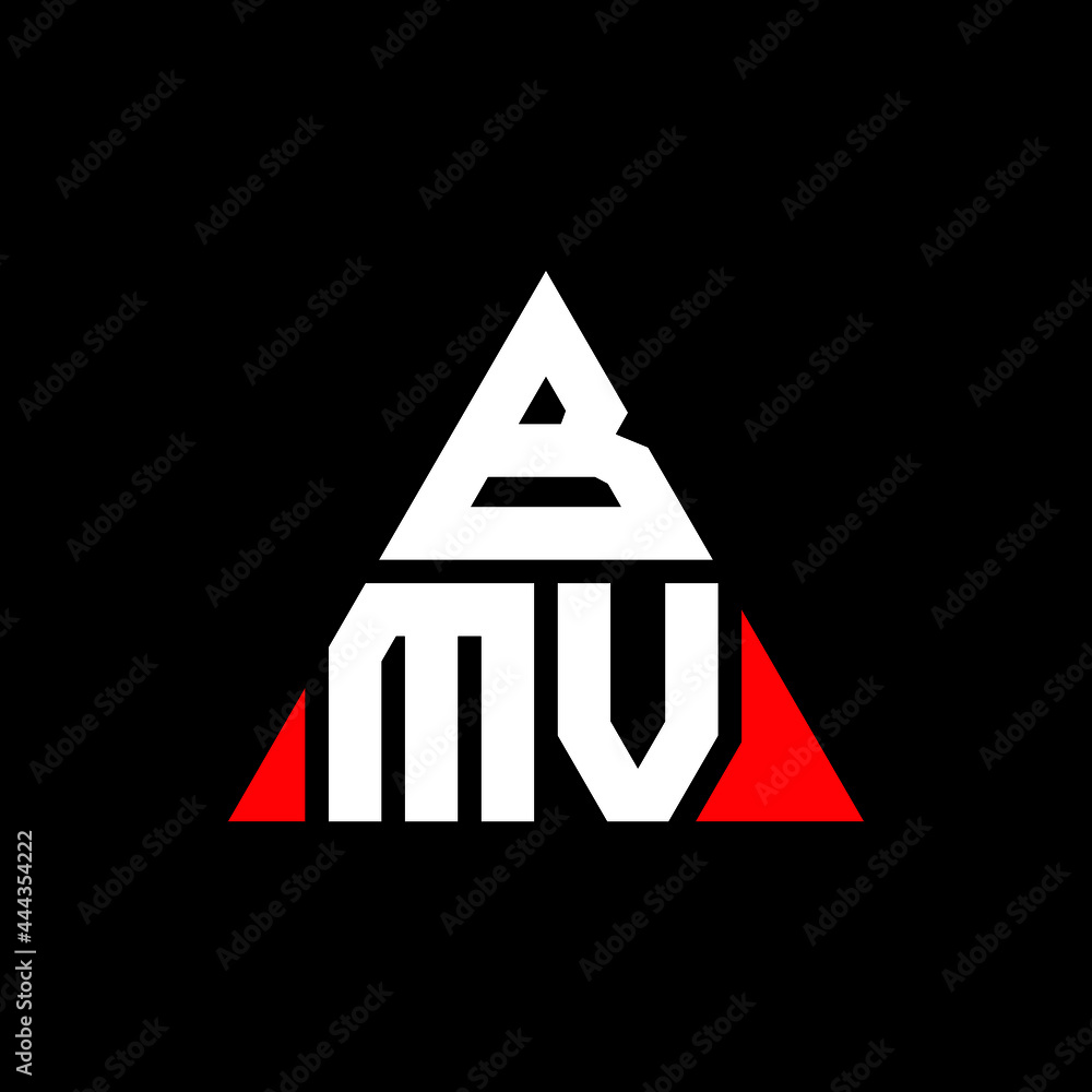 BMV triangle letter logo design with triangle shape. BMV triangle logo ...
