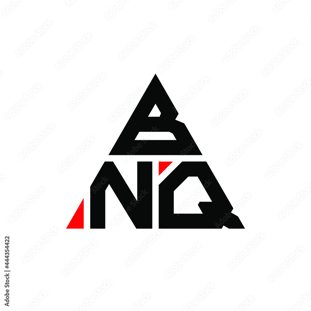 BNQ triangle letter logo design with triangle shape. BNQ triangle logo ...