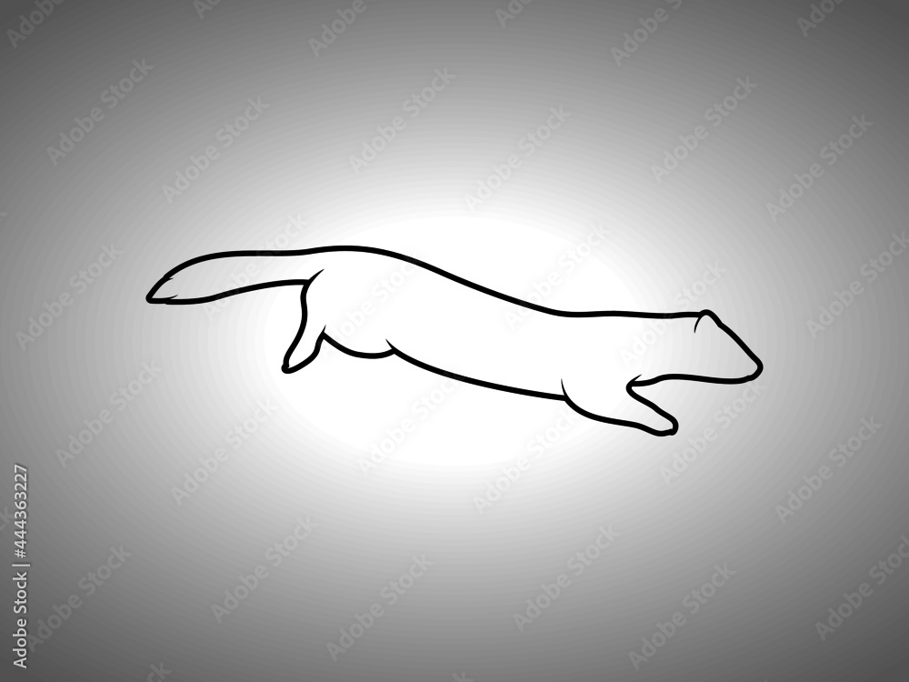 Weasel Silhouette. Isolated Vector Animal Template for Logo Company ...