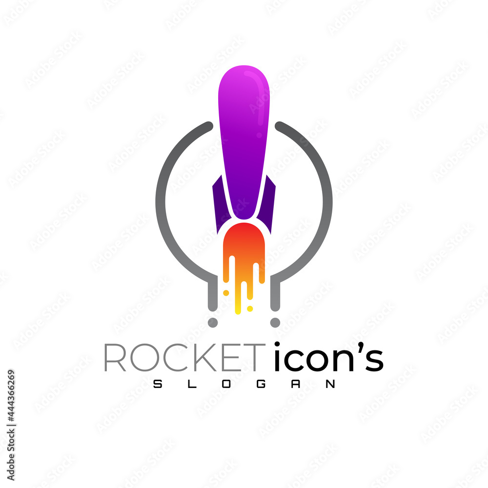 Abstract rocket logo with simple design template Stock Vector | Adobe Stock