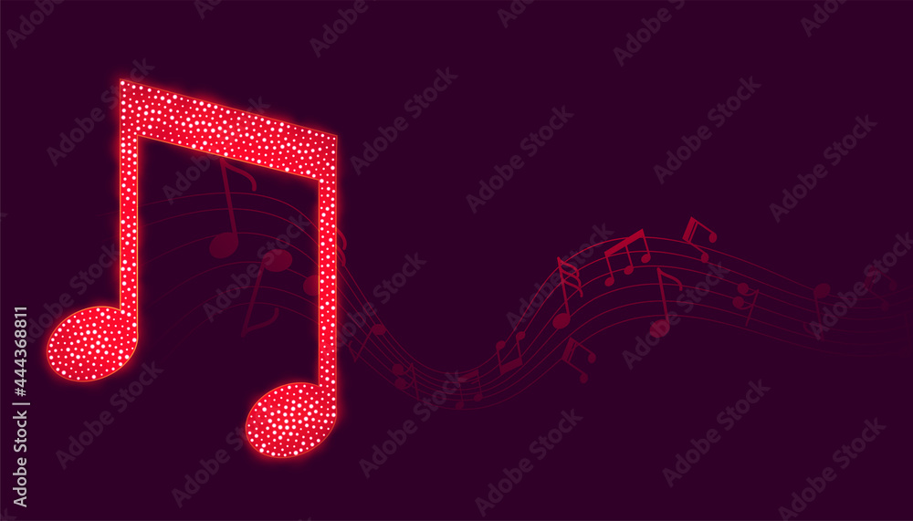 music notes background with sound wave Stock Vector | Adobe Stock