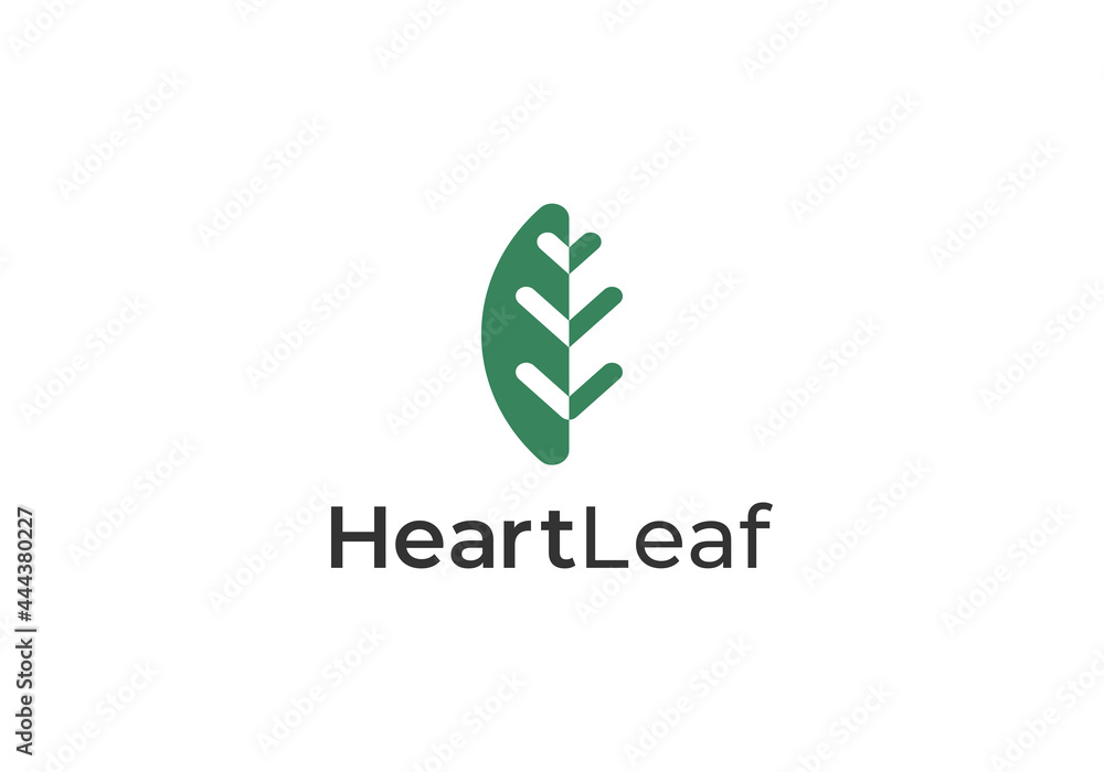 Heart leaf logo, healthy heart logo vector design template Stock Vector ...