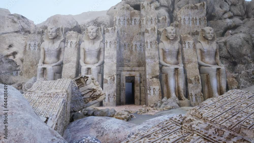 Egyptian abstract temple created by computer graphics for to represent ...