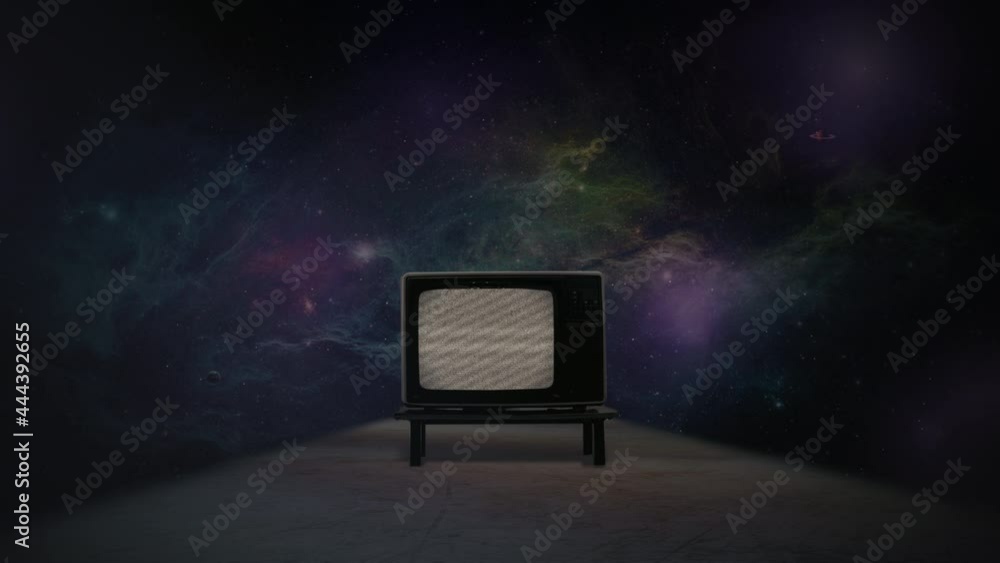 Vidéo Stock Old Television In Deep Space Green Screen TV Zoom In Cosmos ...