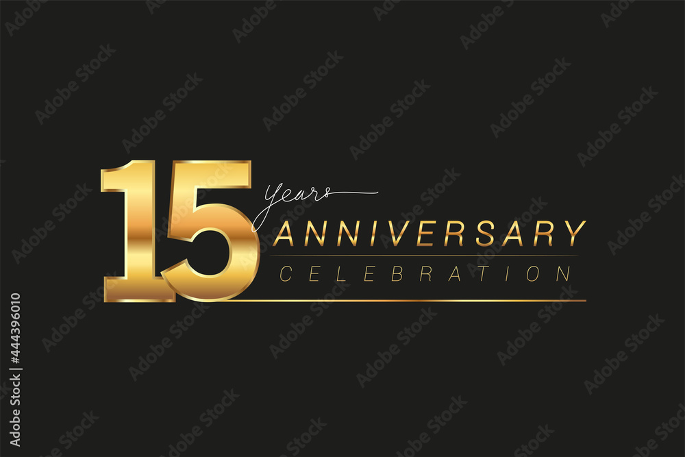 15th years anniversary celebration logotype. Anniversary logo with ...