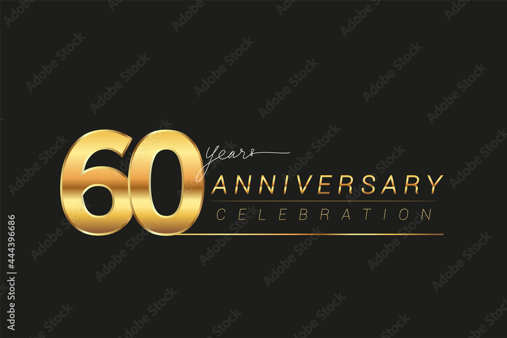 60th years anniversary celebration logotype. Anniversary logo with ...