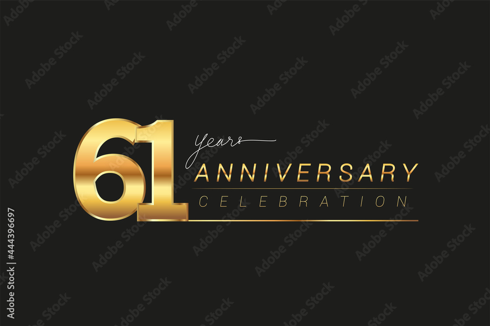 61st years anniversary celebration logotype. Anniversary logo with ...