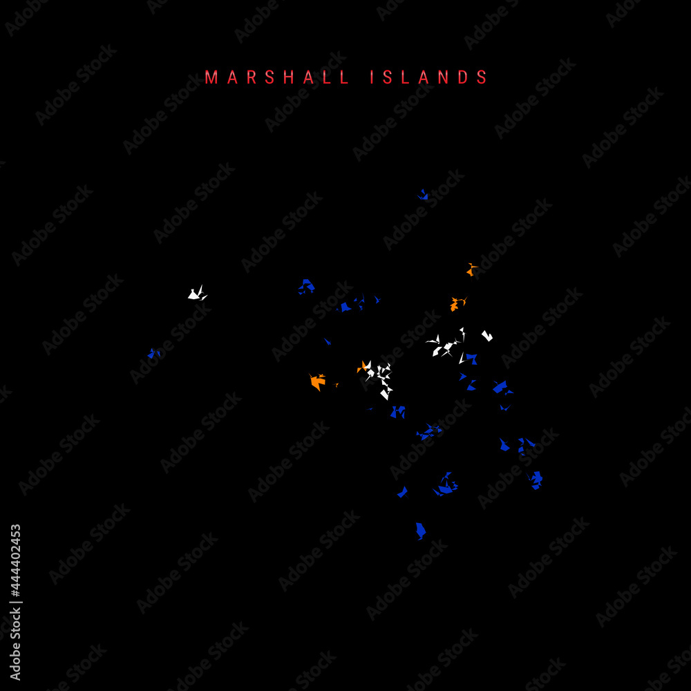 Vetor de Marshall Islands flag map, chaotic particles pattern in the ...