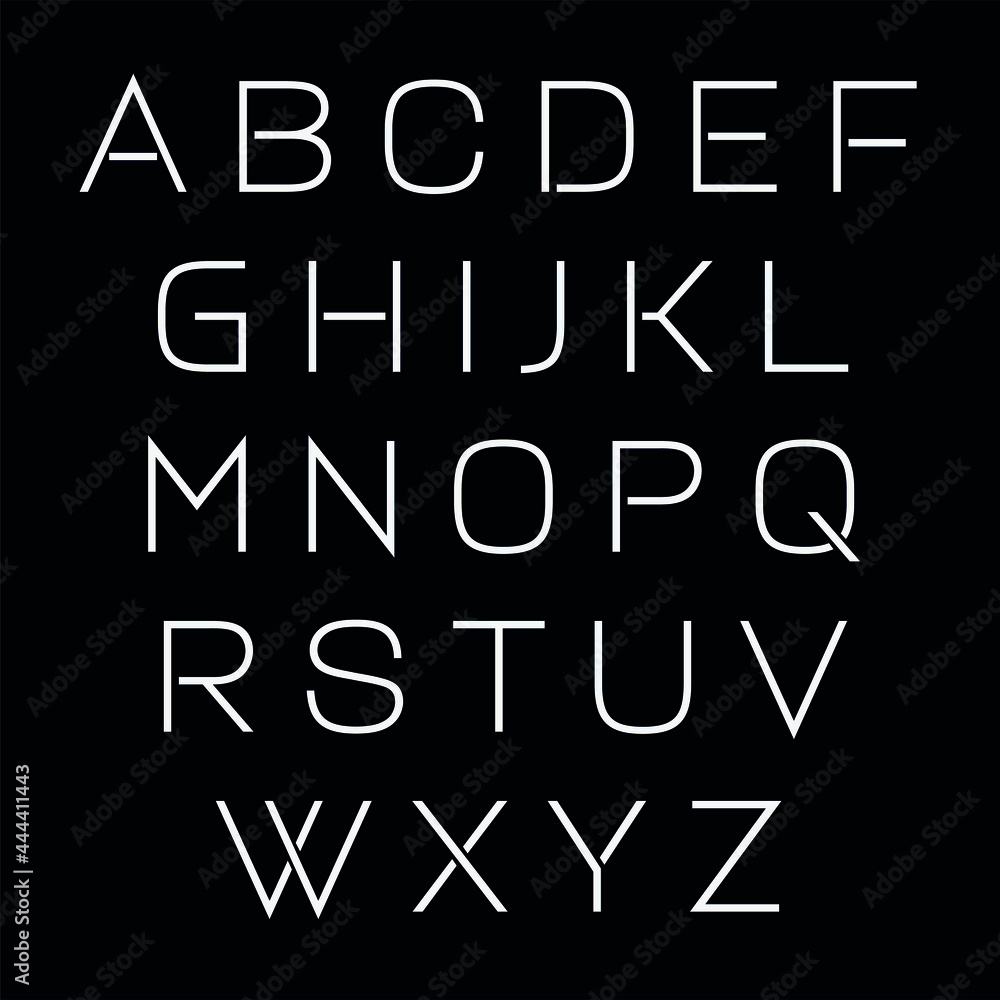 Thin vector font. Modern slim typeface. Light alphabet letters design ...