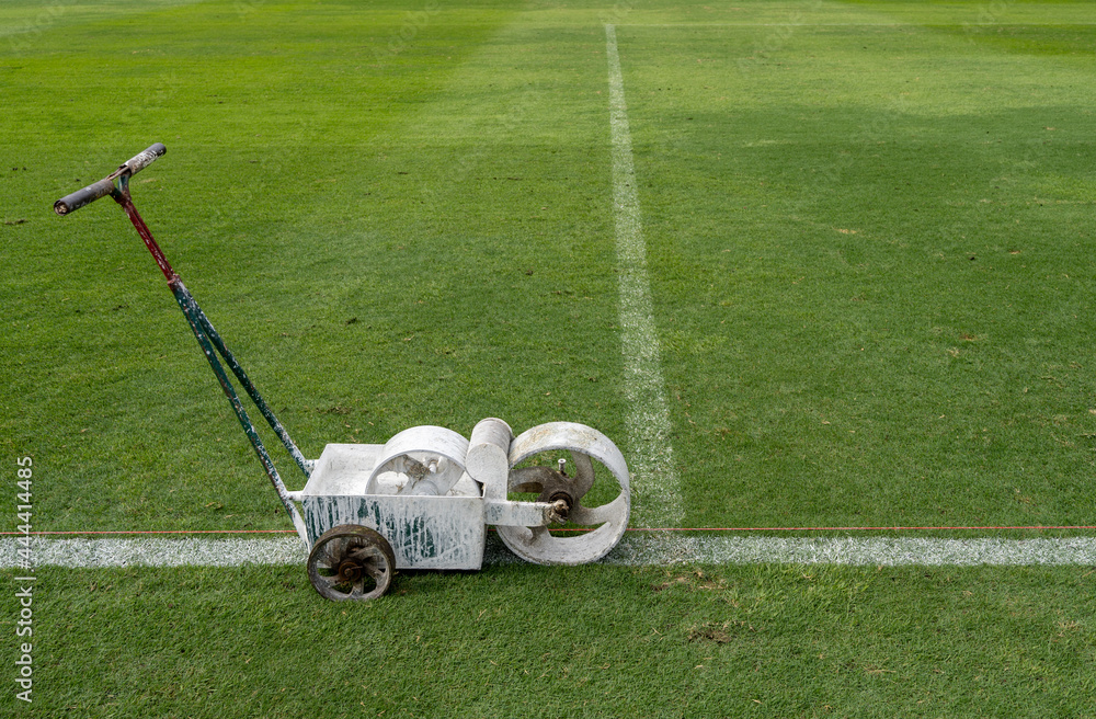 Line drawing equipment on the football field,Equipment for painting ...