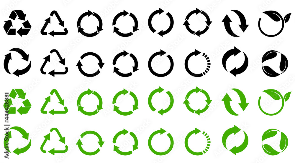 Poster Recycle and ecology icons collection reuse refuse concept ...